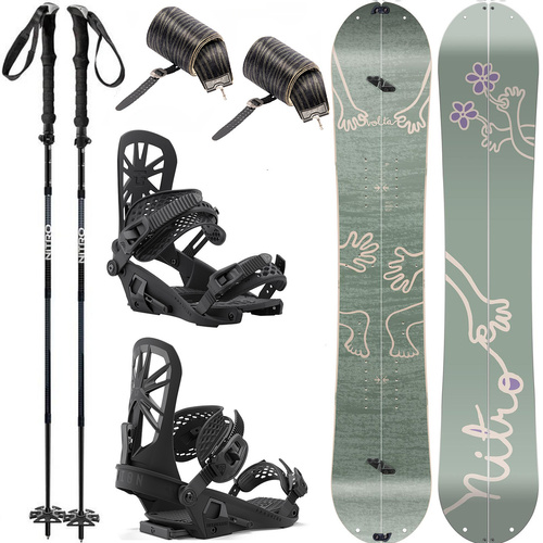 WOMEN'S SET: NITRO Volta & Peak by KOHLA + UNION Explorer + NITRO Foldable 4pcs ALU | splitboard ...