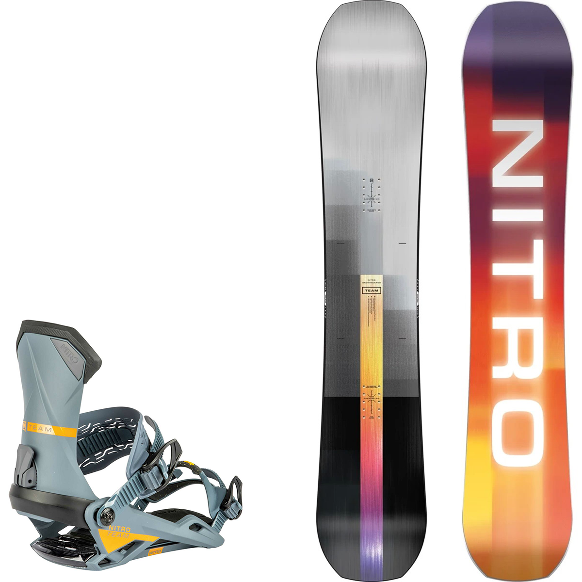 NITRO Team SET 2024: snowboard NITRO Team WIDE CAMBER + bindings Team gunmetal | WINTER ...