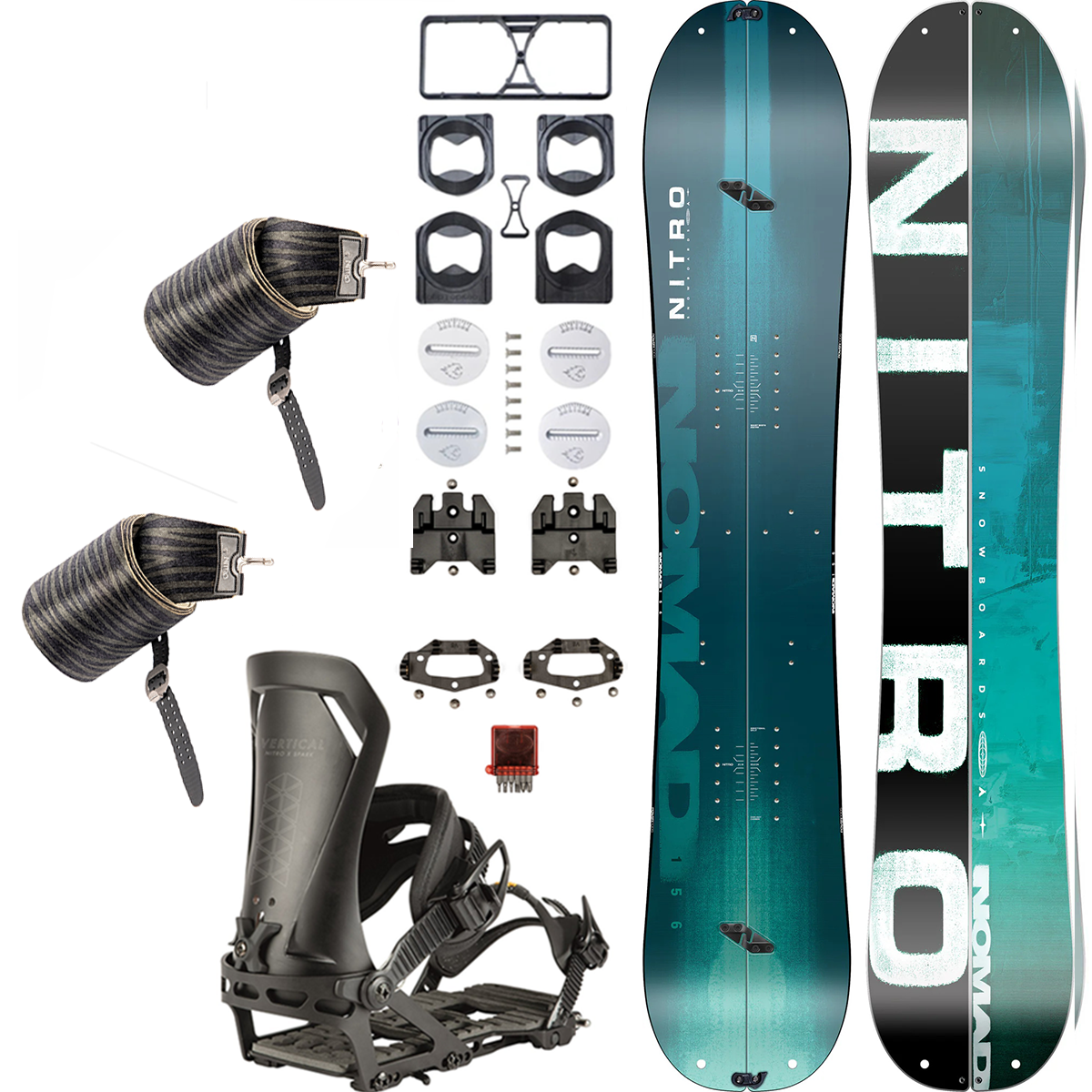 ZESTAW NITRO 2026: Nomad & Peak + Vertical ST & pucks x SPARK R&D | splitboard & foki + wiązania ...