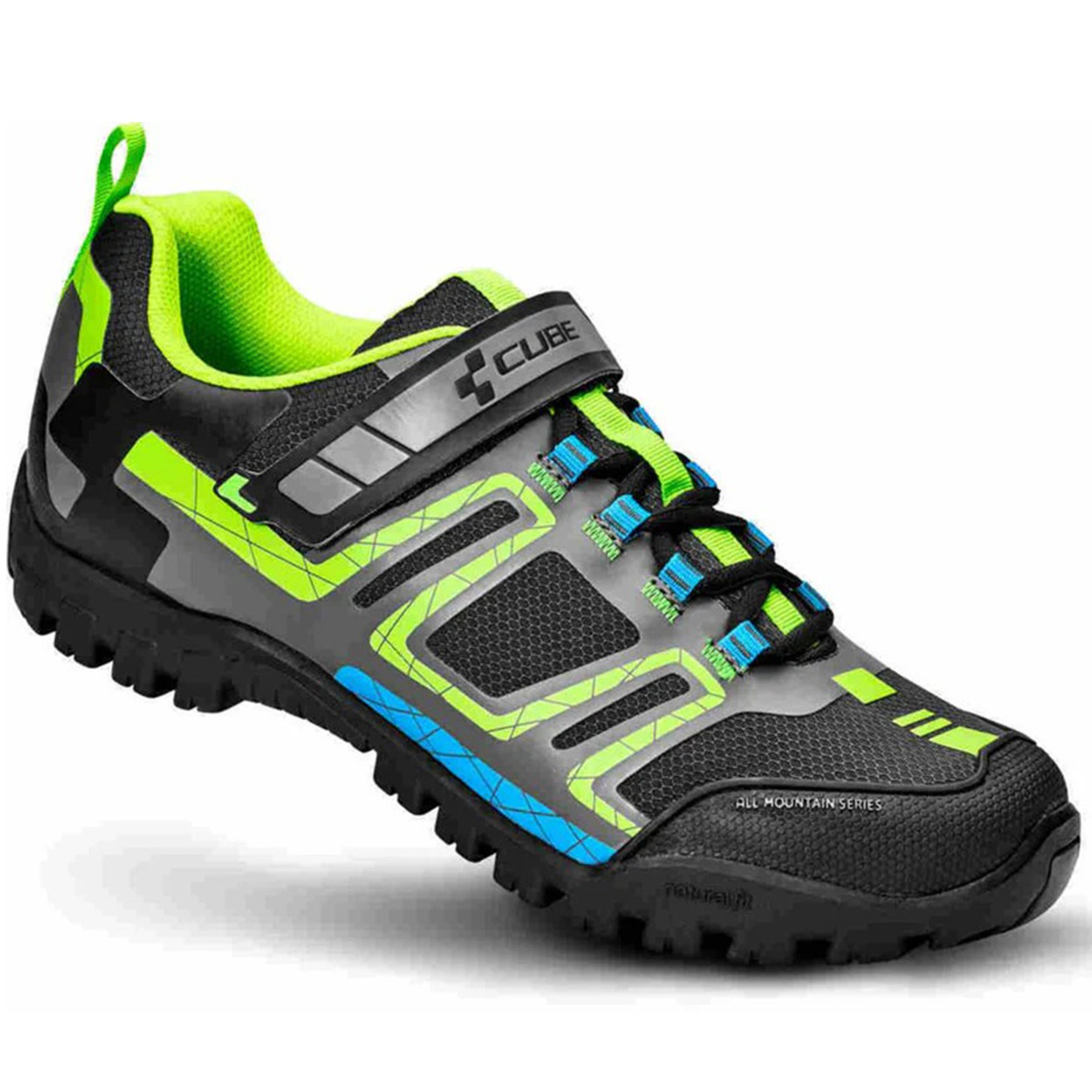Buty rowerowe CUBE All-Mountain | MTB | SPD | black / green / blue ...